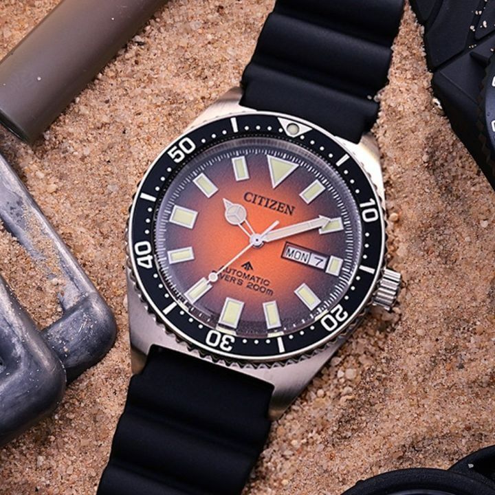 Citizen Promaster Marine NY0120-01Z Orange Analog Black Rubber Diver ...