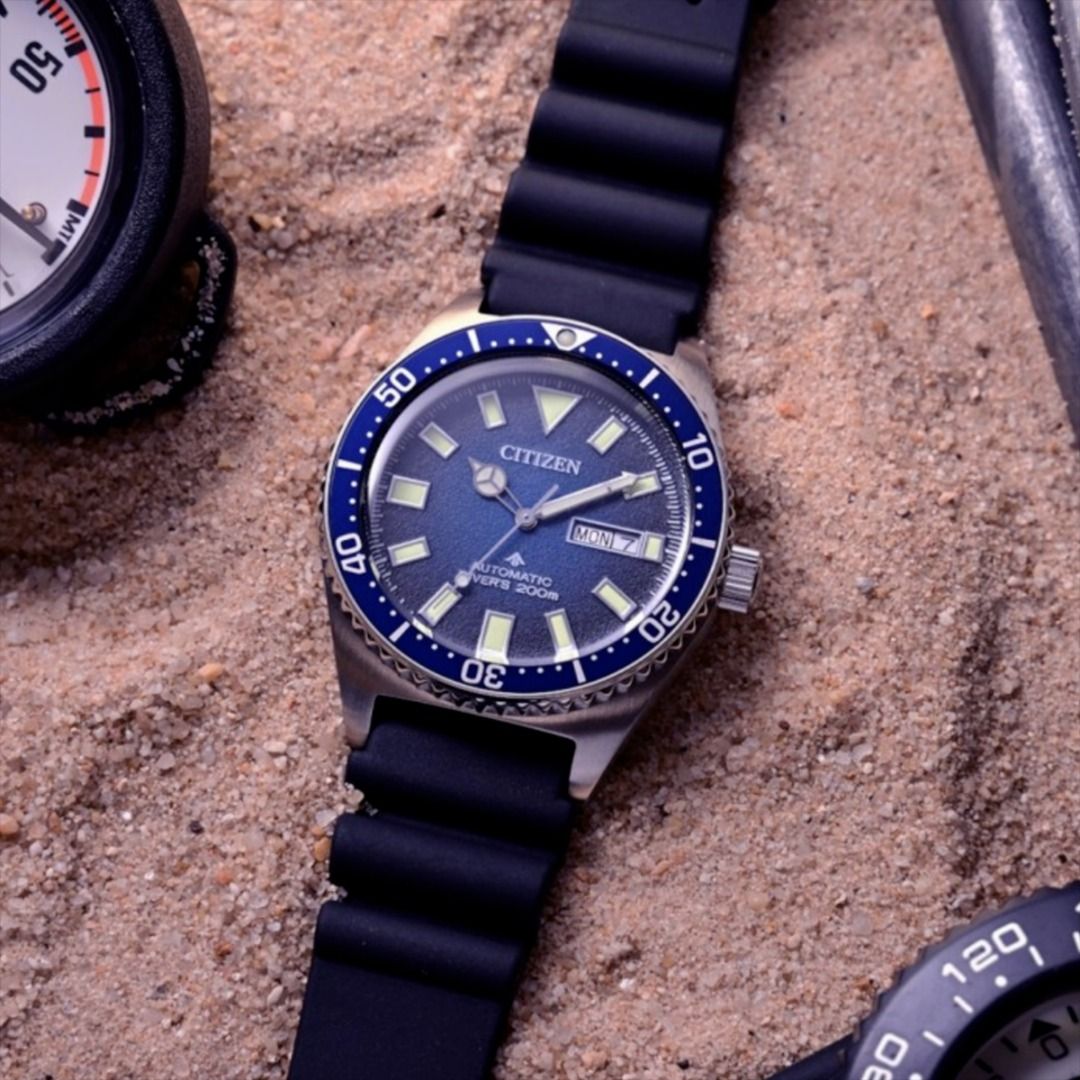 Citizen Promaster Marine NY0129-07L Blue Analog Rubber Automatic Sports ...