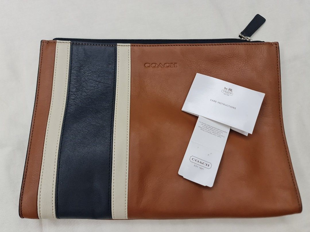 COACH Leather Clutch, Men's Fashion, Bags, Belt bags, Clutches and ...