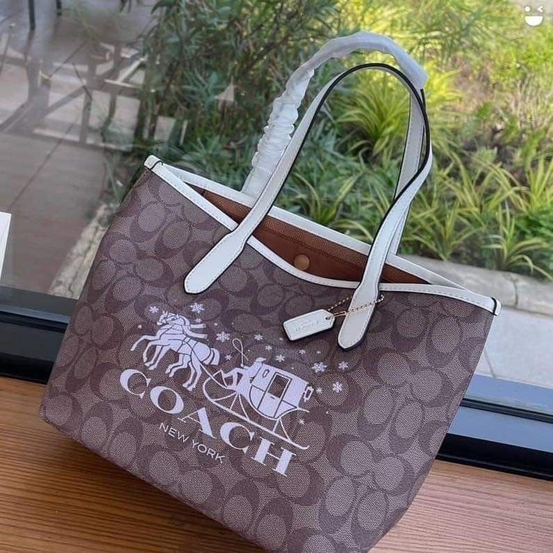 Coach Mini Tote in Signature Canvas with Horse and Carriage Print ...