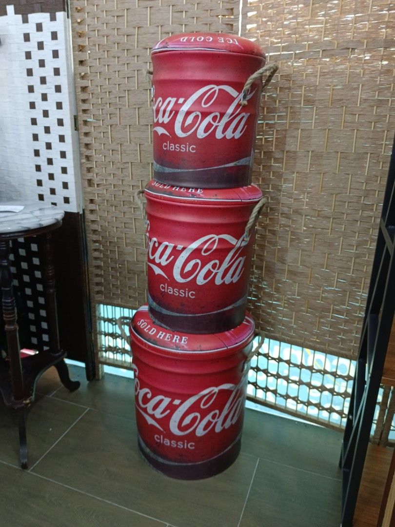 COCA COLA STOOL STORAGE 3 IN 1, Furniture & Home Living, Home ...