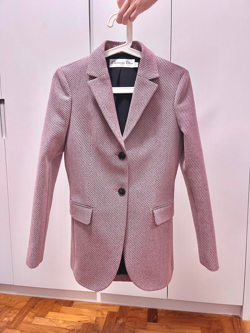 Dior pink tweed blazer jacket in EU36, Women's Fashion, Coats, Jackets ...