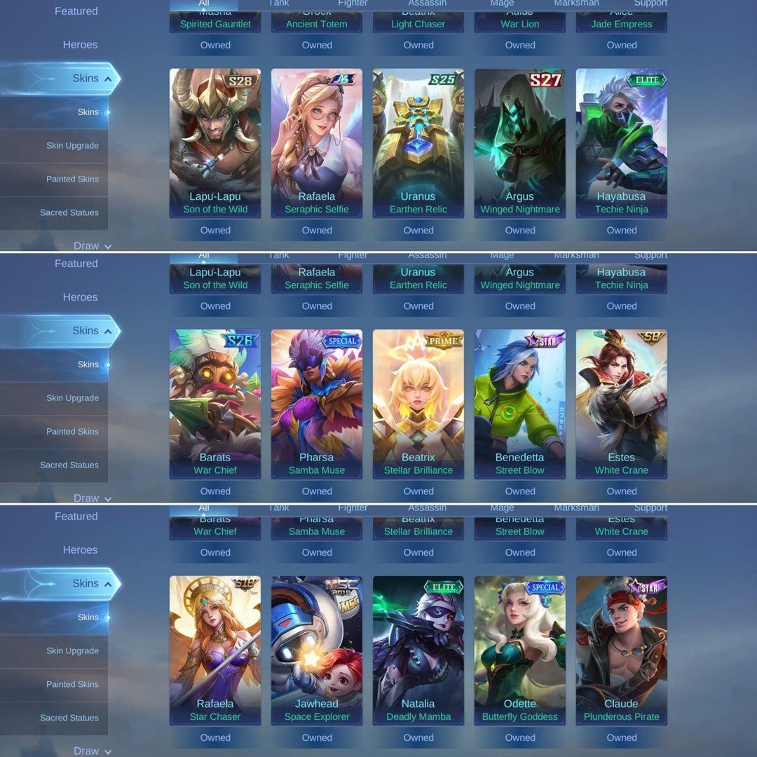 Fanny Aspirants, Yi Sun Shin Collector, Fire Crown Recall Mobile ...