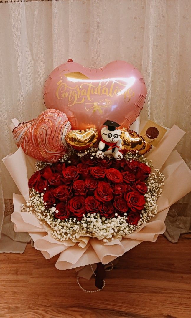 NEW Custom Fresh Roses Bouquet| Congratulations on your Graduation ...