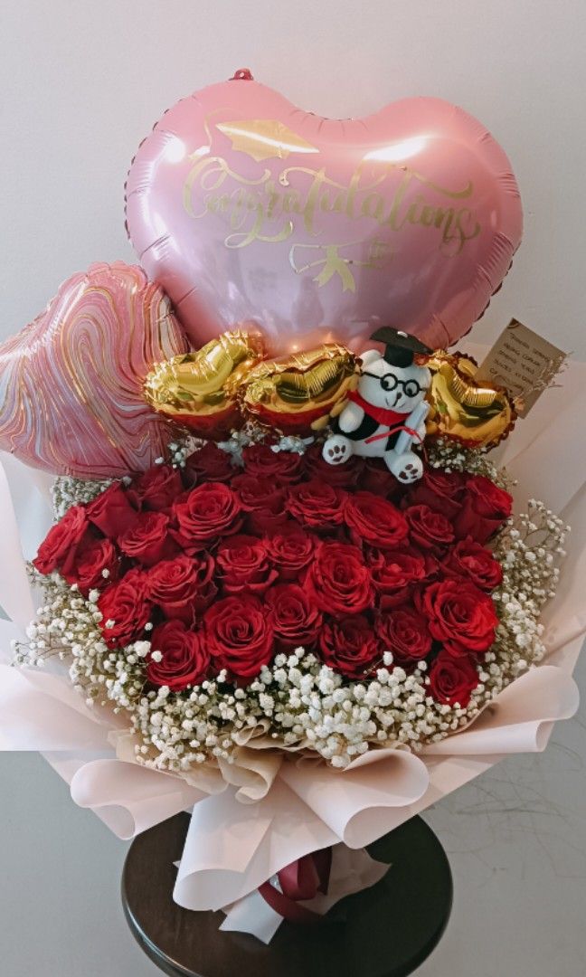 NEW Custom Fresh Roses Bouquet| Congratulations on your Graduation ...