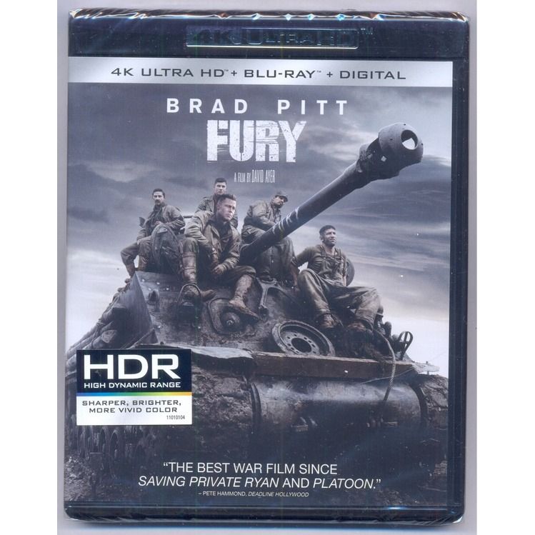 Fury 4K [ Blu-Ray ], Hobbies & Toys, Music & Media, CDs & DVDs on Carousell