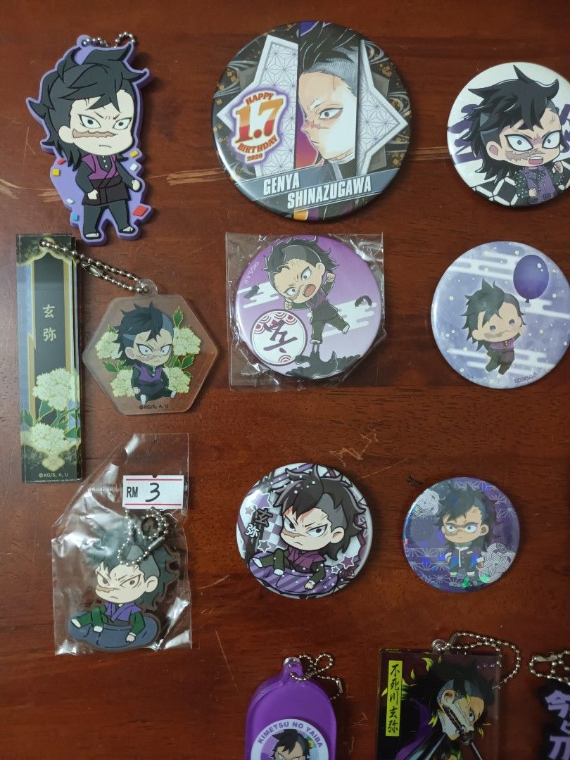 demon slayer genya keychains and badges, Hobbies & Toys, Collectibles ...