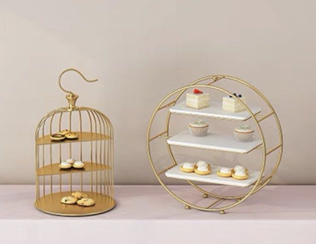 Gold High Tea set, Furniture & Home Living, Kitchenware & Tableware ...