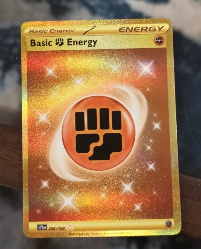 Golden basic fighting enegry pokemon card, Hobbies & Toys, Toys & Games ...