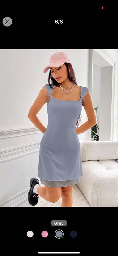 Grey mini dress ethereal frills, Women's Fashion, Dresses & Sets ...