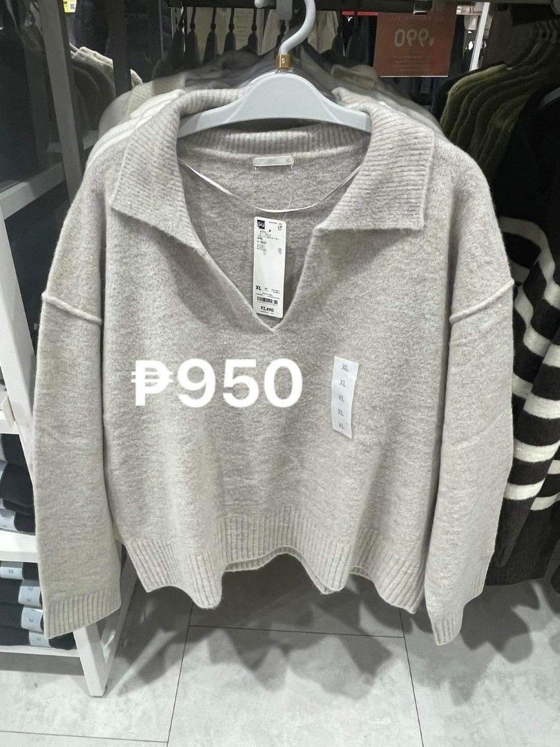 GU by Uniqlo Open Collar Sweater, Women's Fashion, Tops, Others Tops on ...