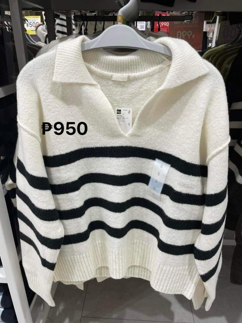 GU by Uniqlo Open Collar Sweater, Women's Fashion, Tops, Others Tops on ...