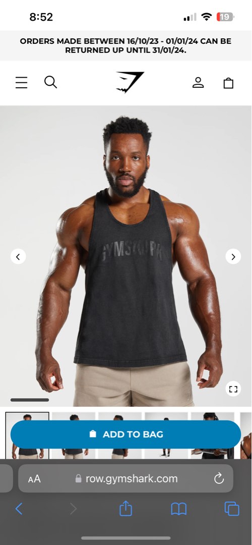 Gymshark Power Washed Stringer, Men's Fashion, Activewear on Carousell