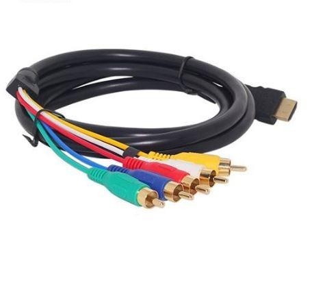 HDMI Male to 5-RCA RGB Audio Video AV Component Convert Cable Gold ...