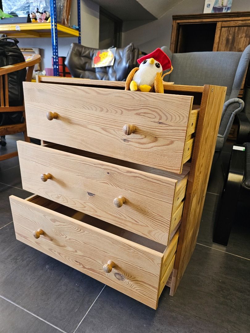 IKEA RAST Chest of 3 drawers, Solid pine, 62x70 cm, Furniture & Home ...