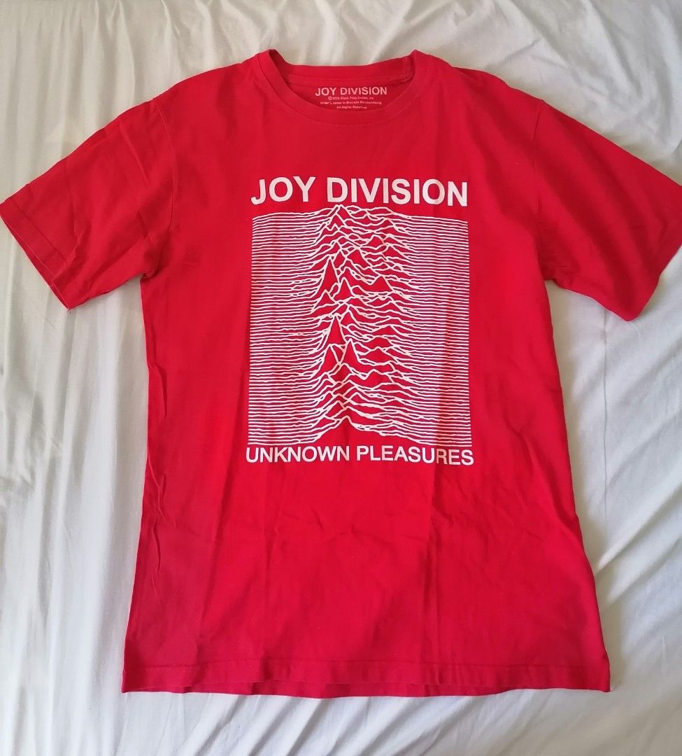 Joy Division Band Shirt - Red Unknown Pleasures, Men's Fashion, Tops ...