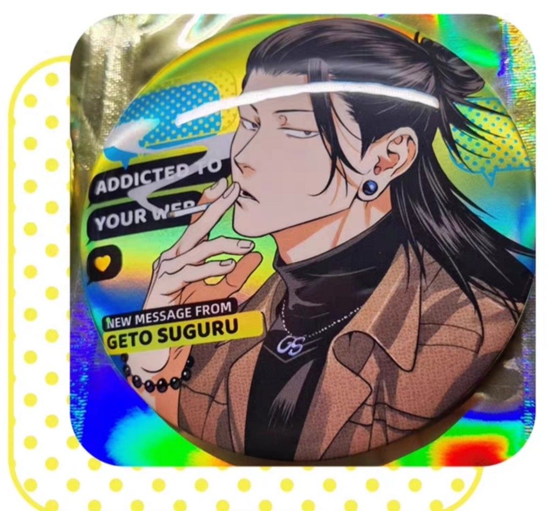 Jujutsu Kaisen badge polaroid geto suguru goji satoru, Hobbies & Toys ...