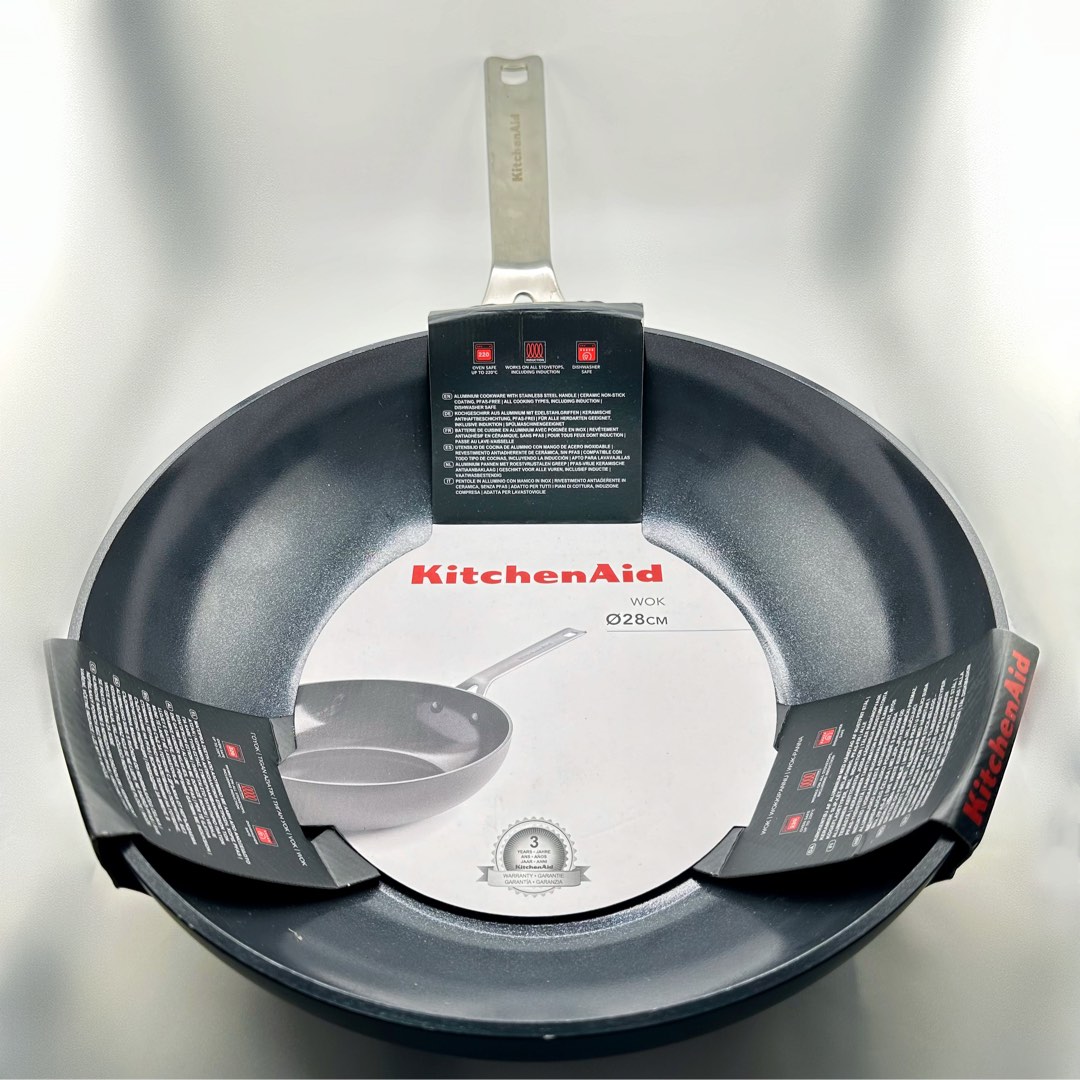 KitchenAid Induction 28cm Open Wok, Furniture & Home Living ...