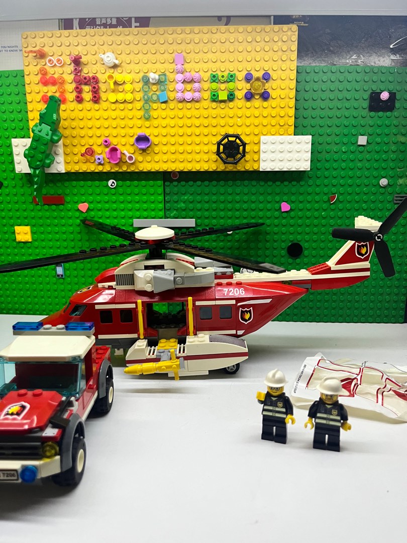 Lego City 7206 Fire Helicopter, Hobbies & Toys, Toys & Games on Carousell