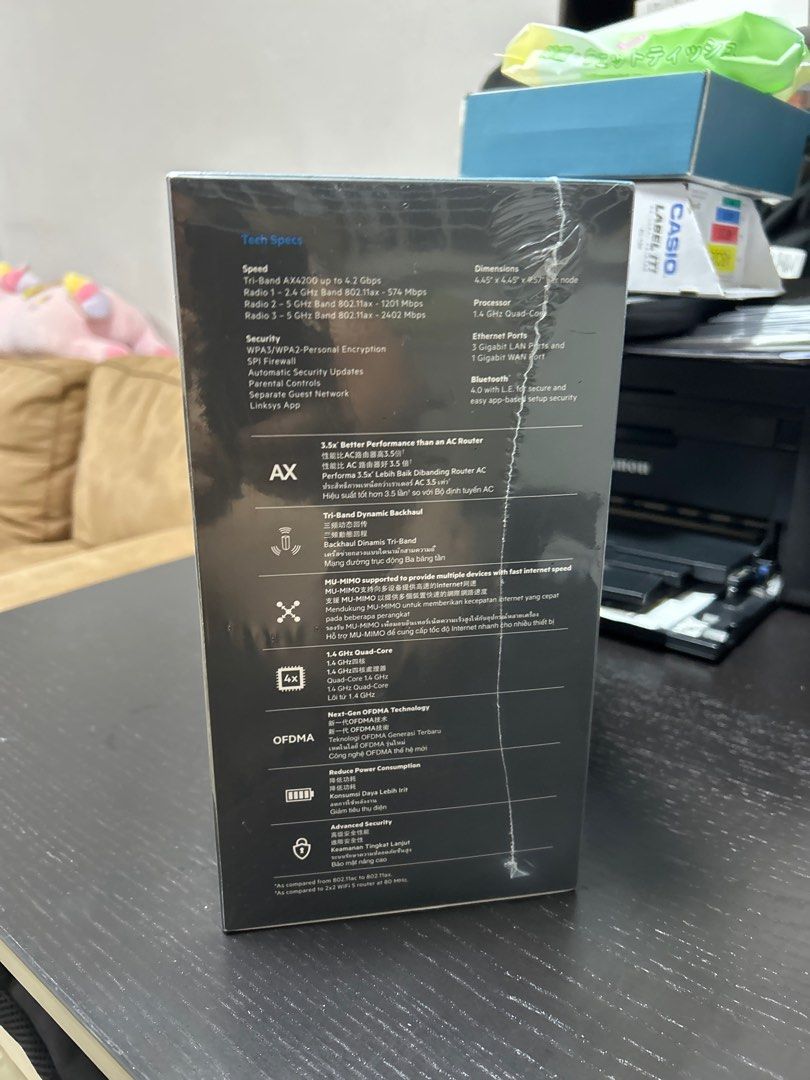 Linksys MX4200 Tri-Band AX4200 Mesh WiFi 6 Router, Computers & Tech ...