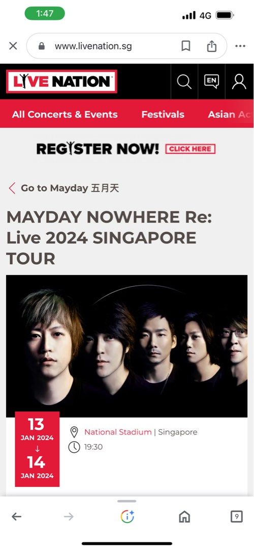 Mayday concert Singapore, Tickets & Vouchers, Event Tickets on Carousell