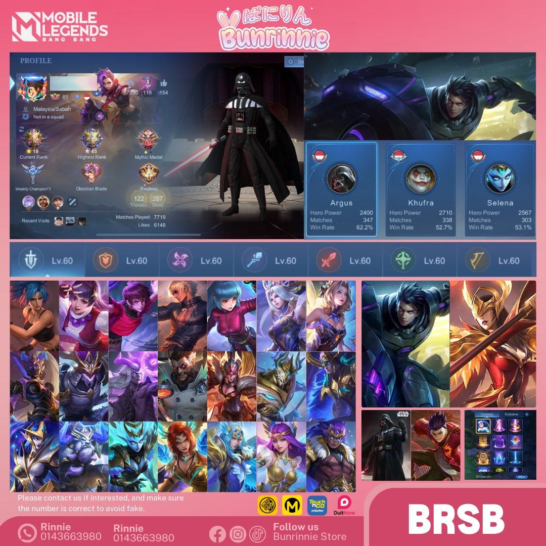 MLBB Account Legend Alucard & Collector Pharsa, Video Gaming, Video ...