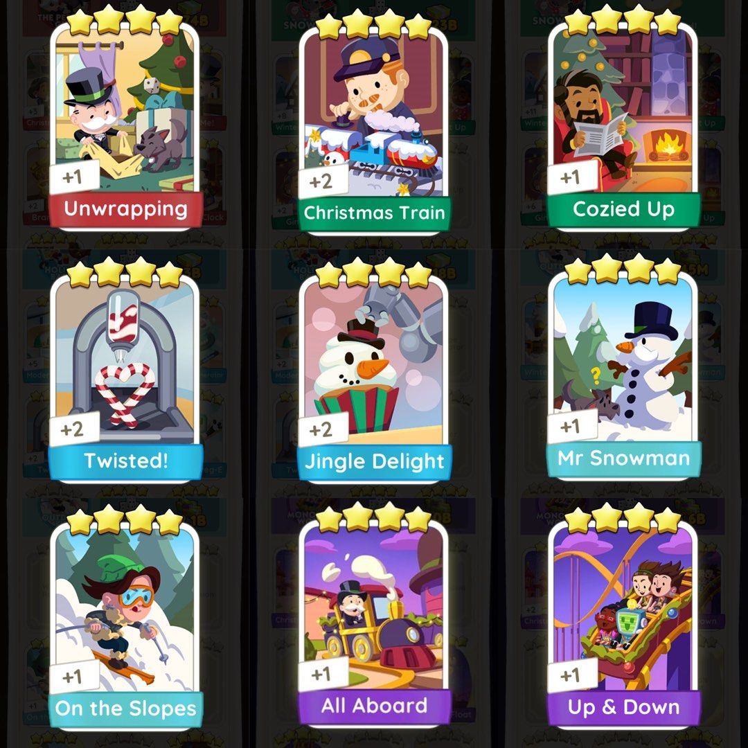 Monopoly Go 4 Star Sticker Unwrapping Christmas Train Cozied Up Mr ...