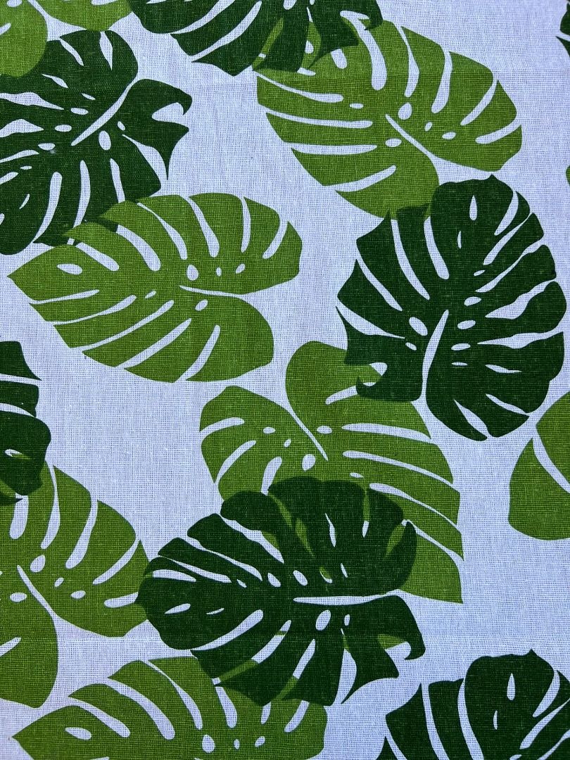 Monstera Palm Leaves Print Cotton Linen Table Cloth, Furniture & Home ...