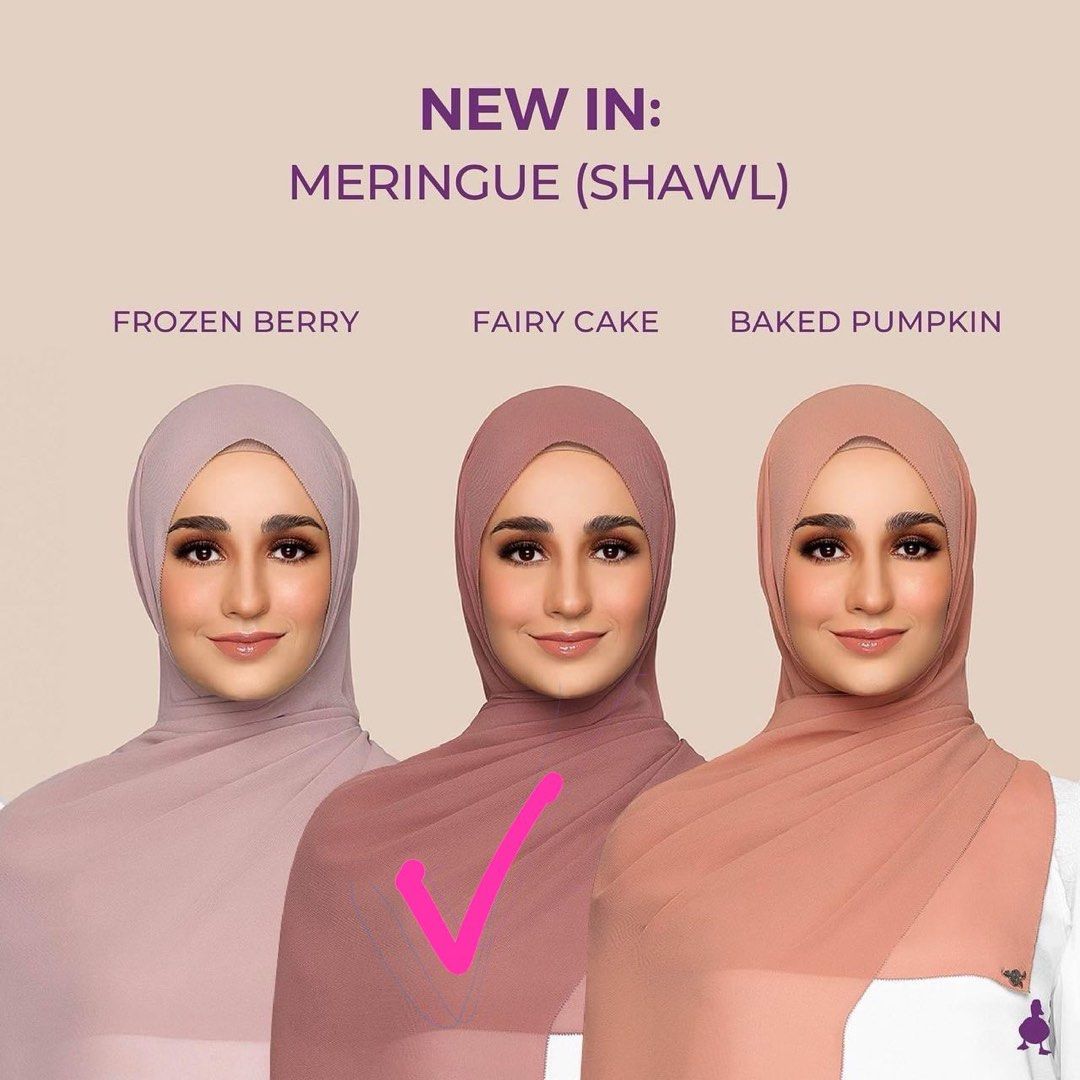 NEW : Duck Meringue Shawl in Fairy Cake, Women's Fashion, Muslimah ...