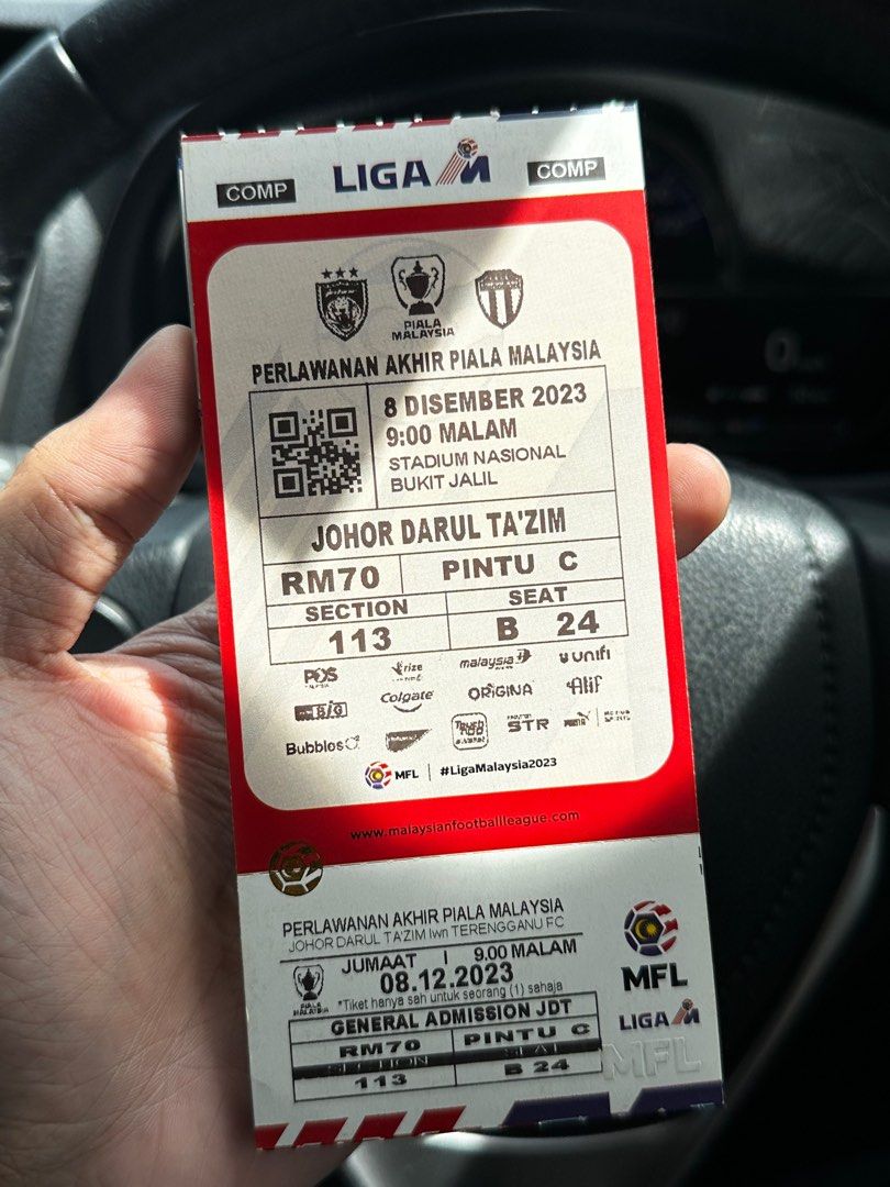 Piala Malaysia JDT Vs Terengganu Seat JDT Admission, Tickets & Vouchers ...