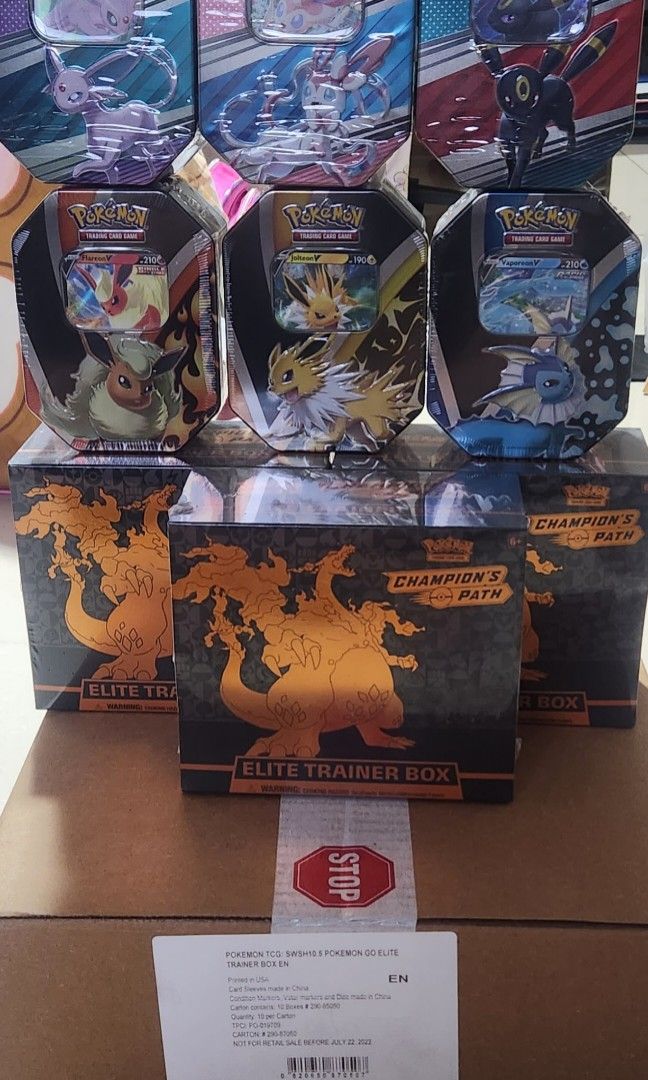 POGO Case, Champion Path ETBs(sold), Eeveelution Tin(Sold), Hobbies ...