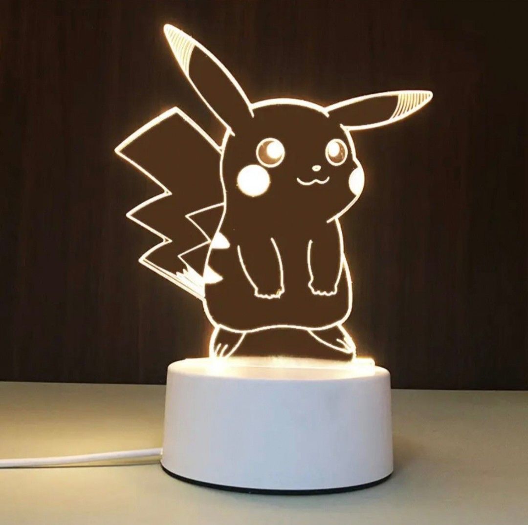 Pokemon Pikachu Bedside Table Lamp, Furniture & Home Living, Lighting ...
