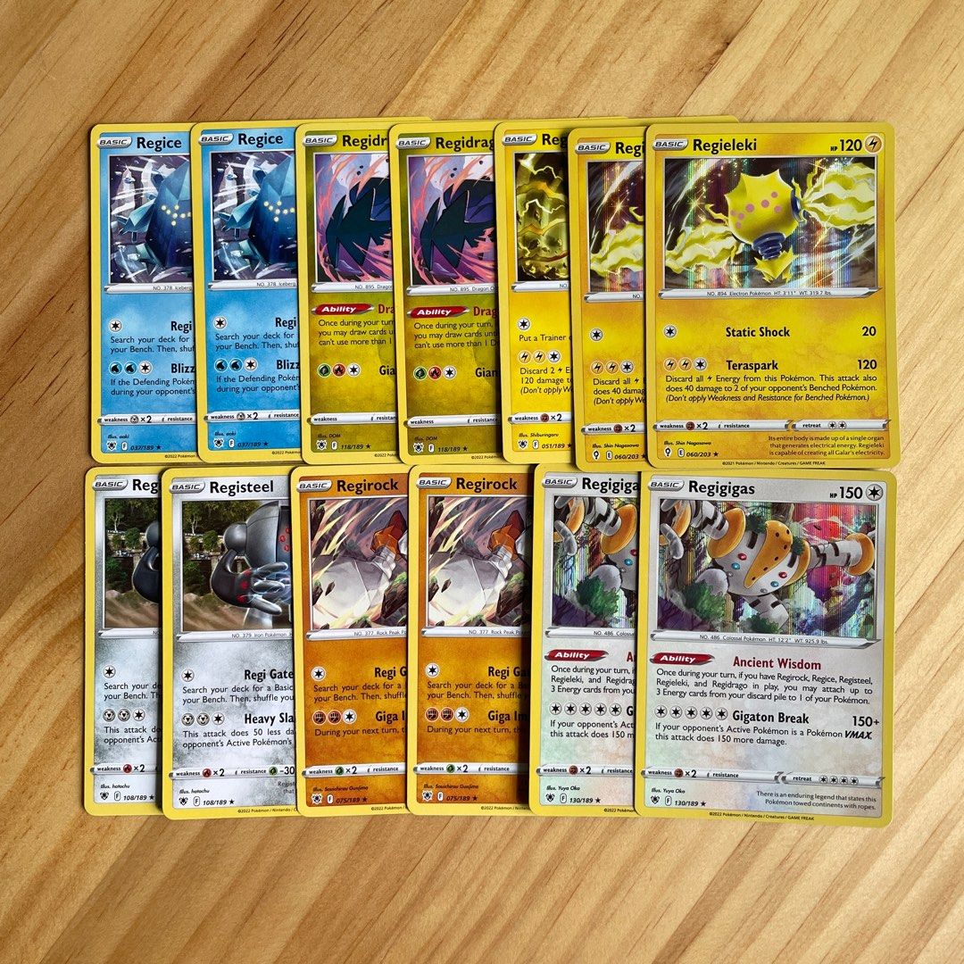 Pokemon TCG Regi Cards, Hobbies & Toys, Toys & Games on Carousell