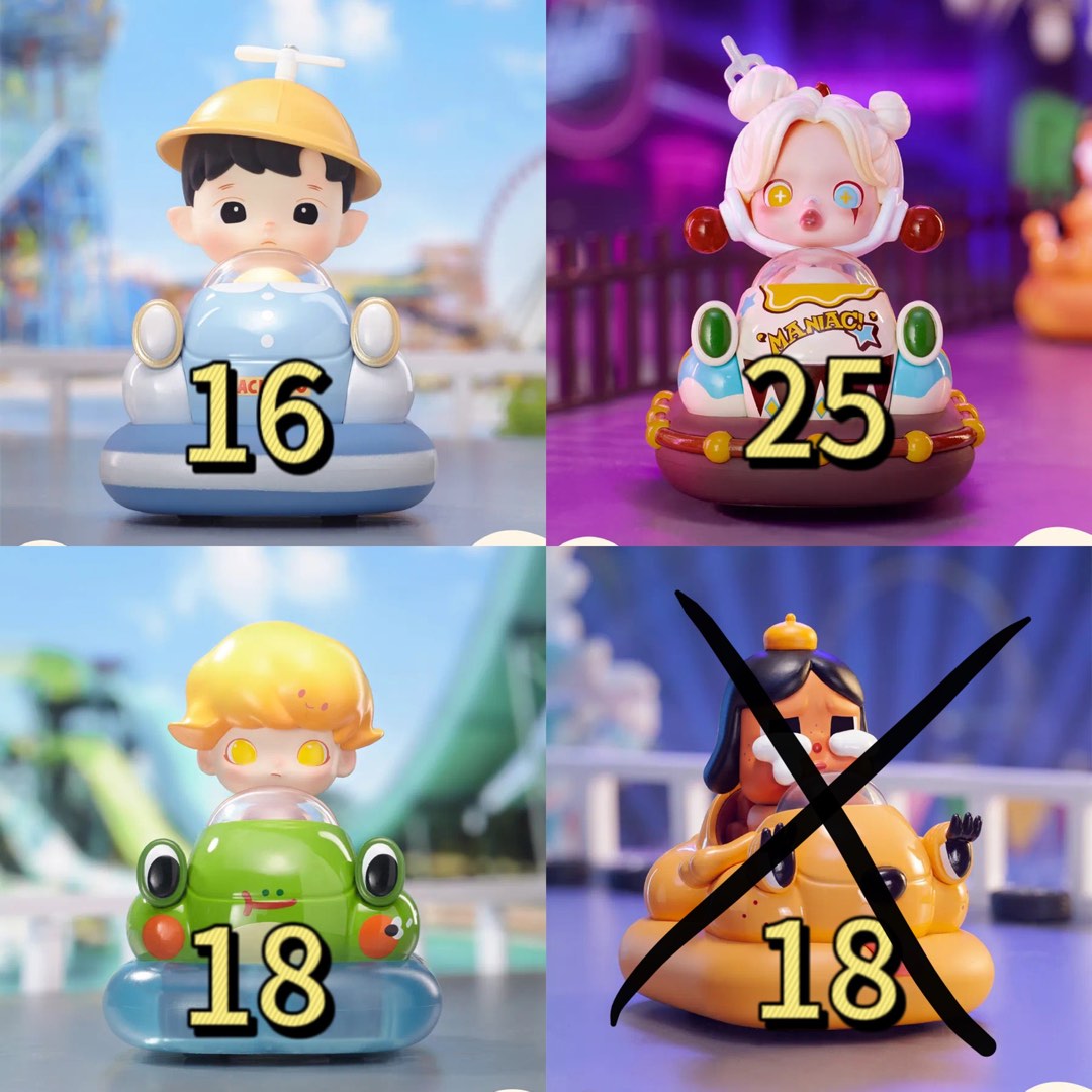 Popmart bumper car series skullpanda dimoo Hacipupu, Hobbies & Toys ...