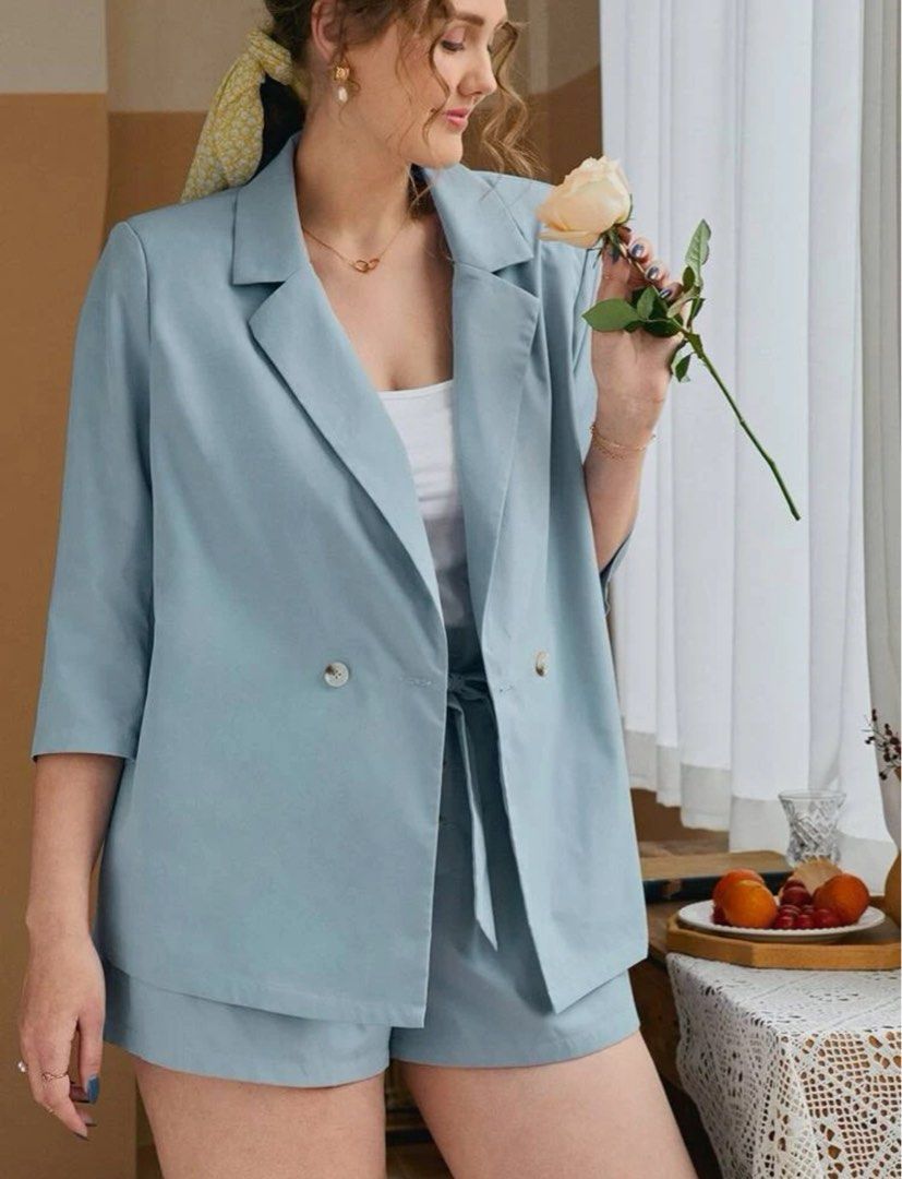 Powder Blue Coordinates, Women's Fashion, Dresses & Sets, Sets or ...