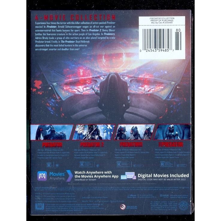 Predator 4-Movie Collection [ Blu-Ray ], Hobbies & Toys, Music & Media ...