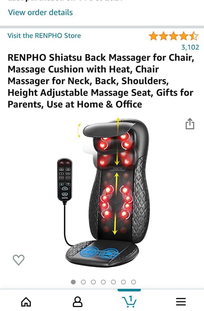 Renpho Shiatsu back massager, Everything Else on Carousell
