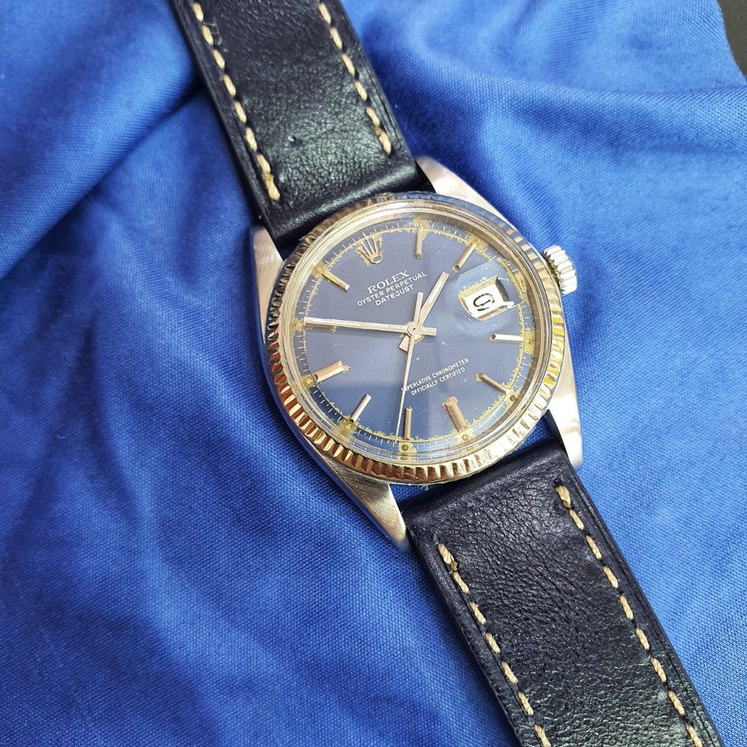 Rolex 1601 Sigma Blue Dial Vintage Watch (1975), Men's Fashion, Watches ...