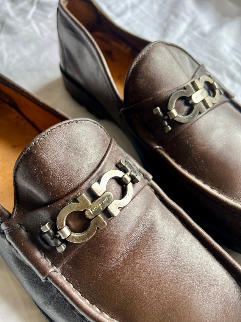 SALVATORE FERRAGAMO HORSEBIT LOAFERS SILVER TONE HARDWARE, Men's ...