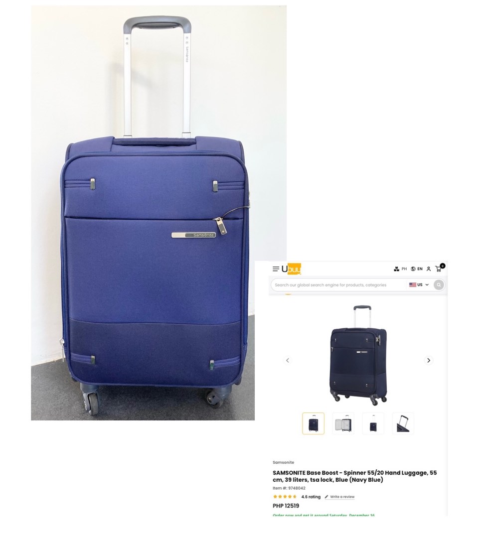 SAMSONITE base boost spinner handcarry w/ free KISHU compression bags ...