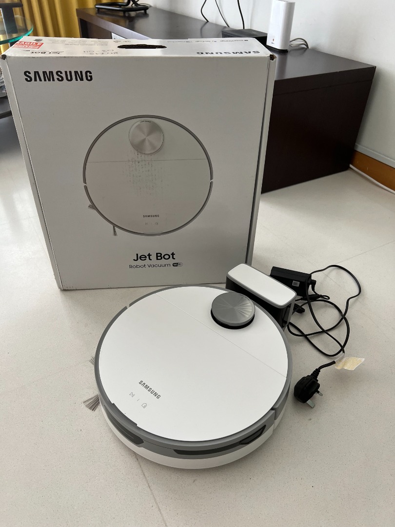 SAMSUNG Jet Bot Robot Vacuum 60 W LiDAR Sensor Misty White, TV & Home ...