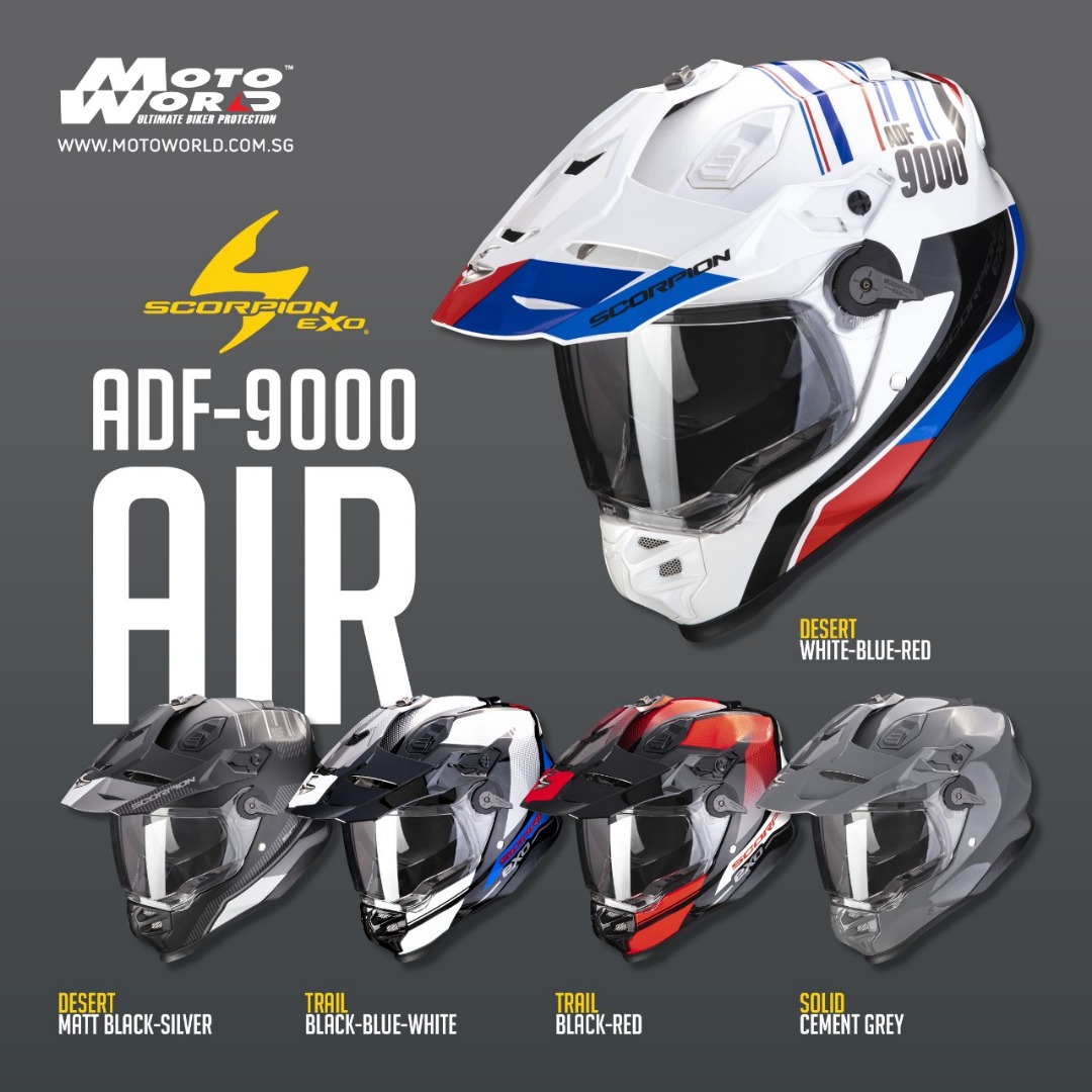 Scorpion ADF-9000 Air ADV Full Face Helmet PSB APPROVED, Motorcycles ...