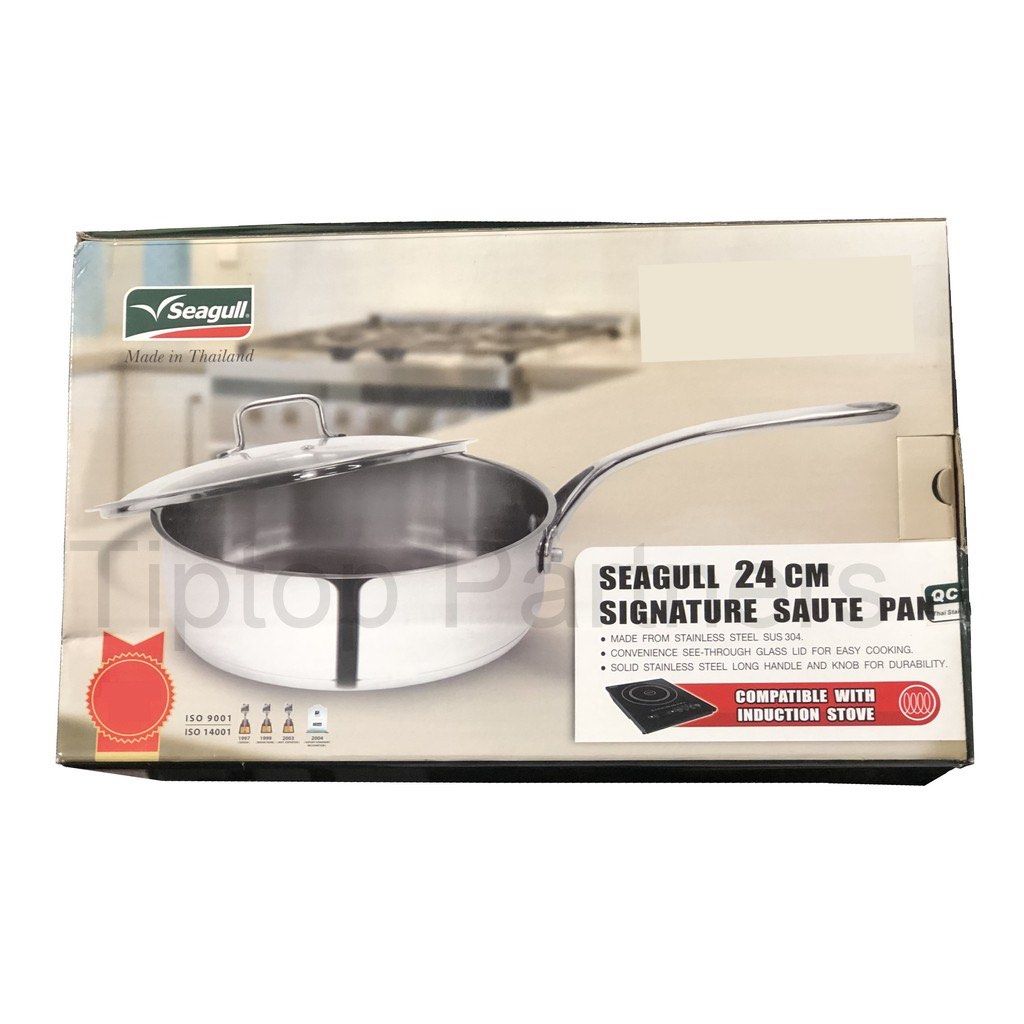Seagull 24cm Signature Stainless Steel Saute Pan (SUS304), Furniture ...