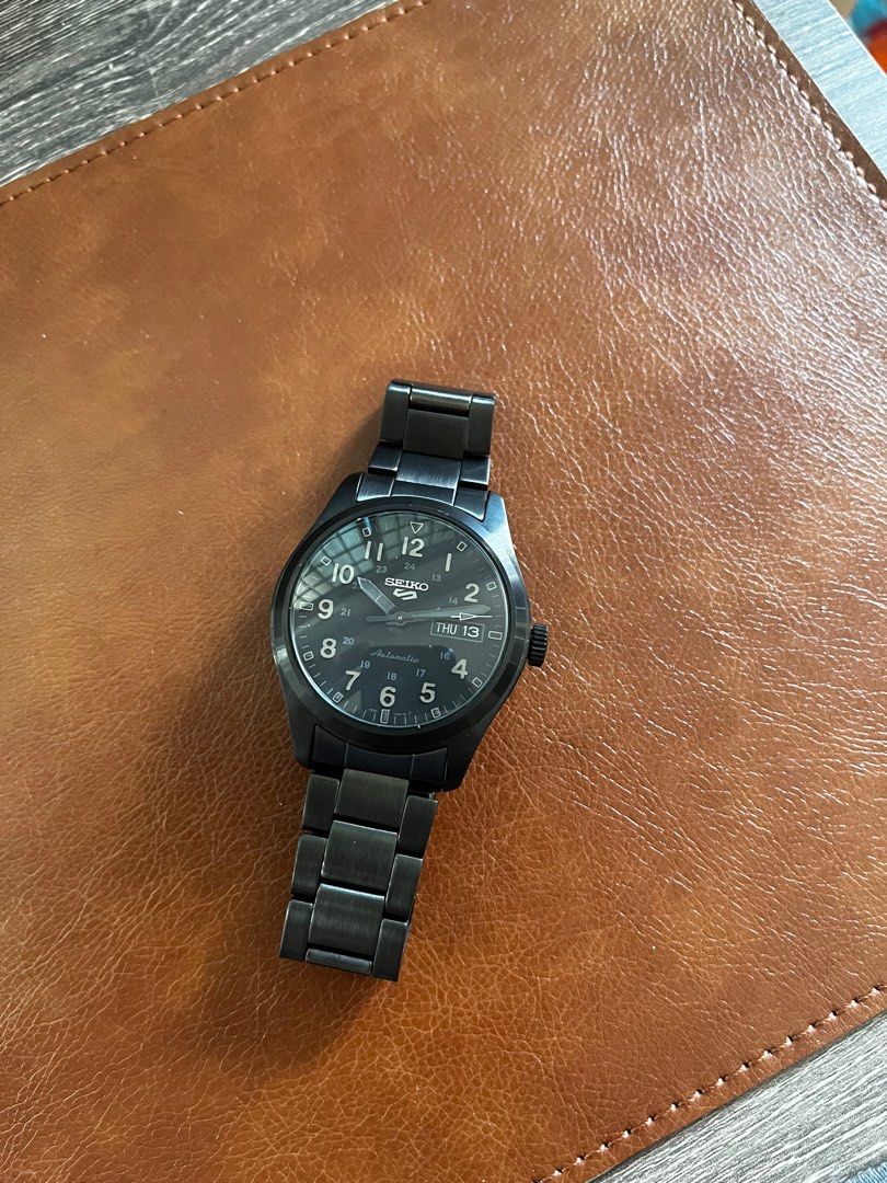 Seiko 5 SRPJ09 Stealth Black PVD Watch, Luxury, Watches on Carousell