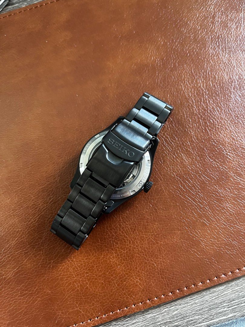 Seiko 5 SRPJ09 Stealth Black PVD Watch, Luxury, Watches on Carousell