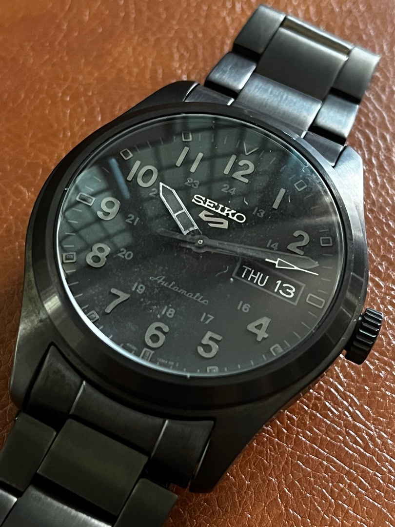 Seiko 5 SRPJ09 Stealth Black PVD Watch, Luxury, Watches on Carousell
