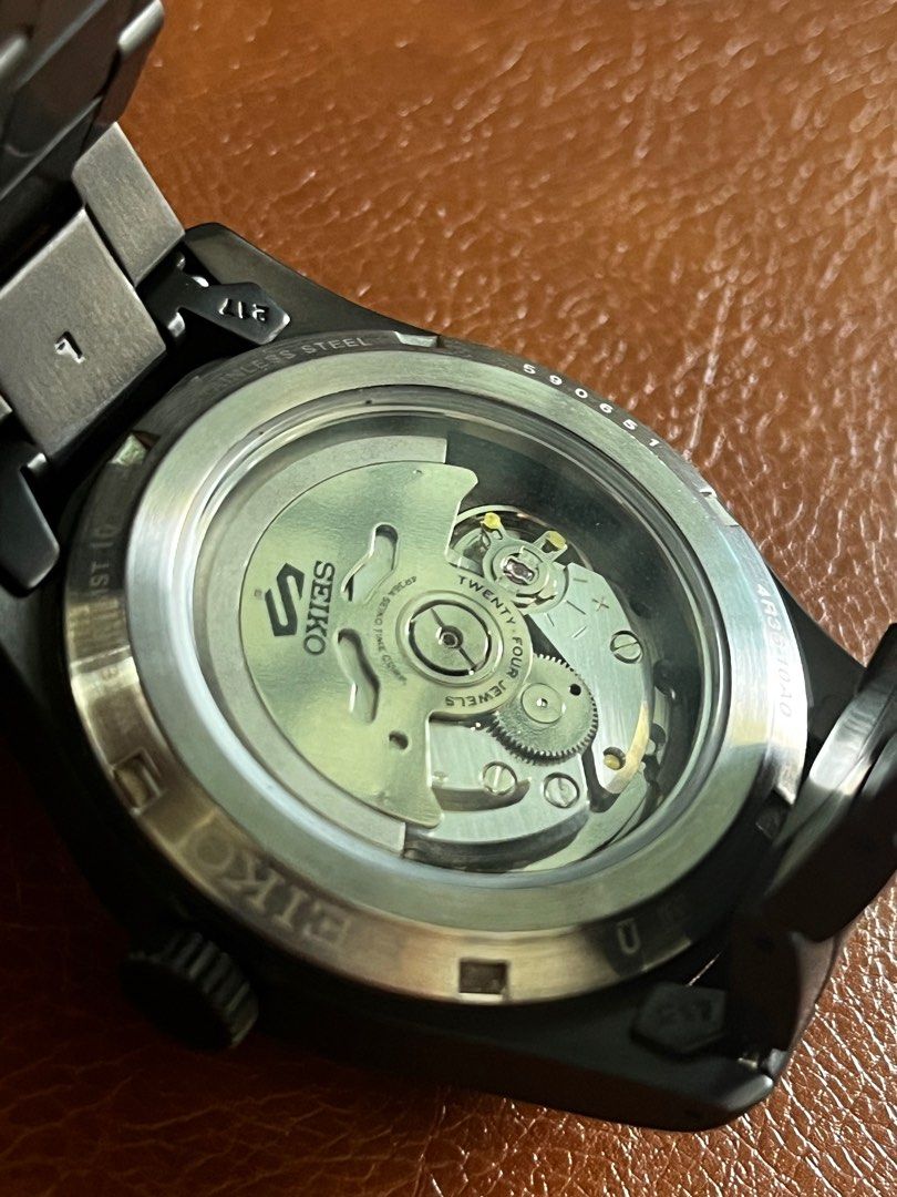 Seiko 5 SRPJ09 Stealth Black PVD Watch, Luxury, Watches on Carousell