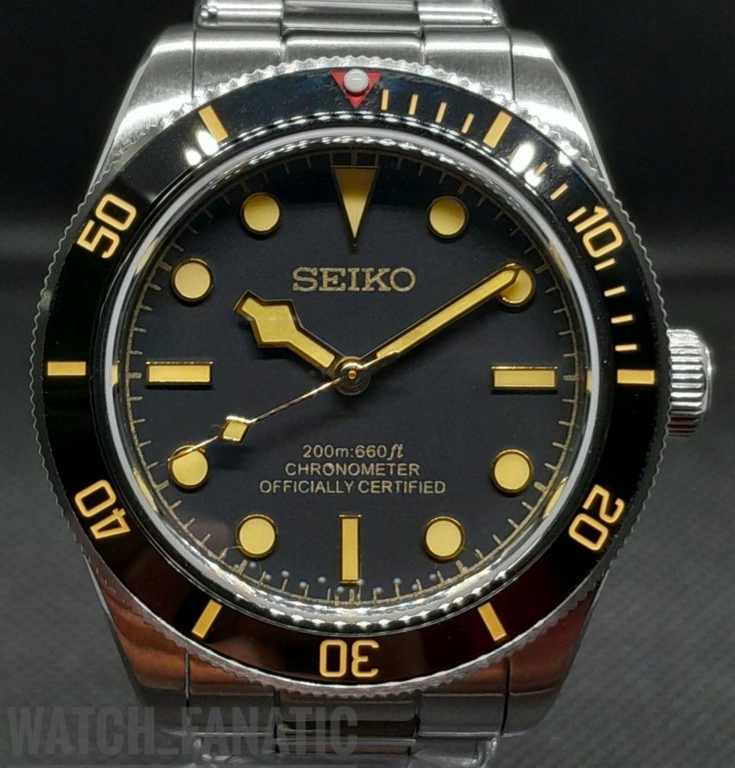 SEIKO [ BLACK BAY VINTAGE, YELLOW GOLD MOD ] JAPANESE NH35 MOVEMENT ...