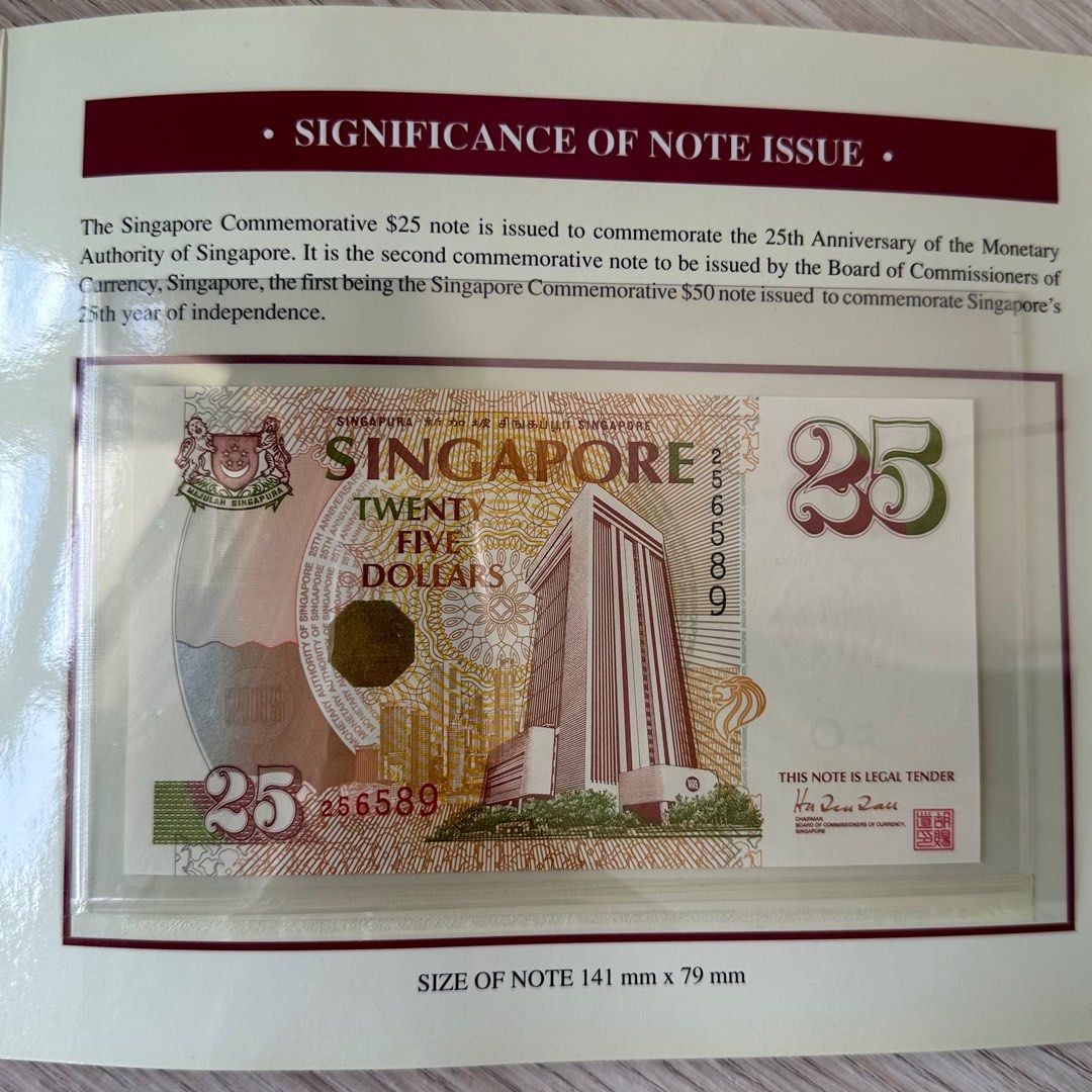 Singapore Commemorative $25 Note, Hobbies & Toys, Memorabilia ...