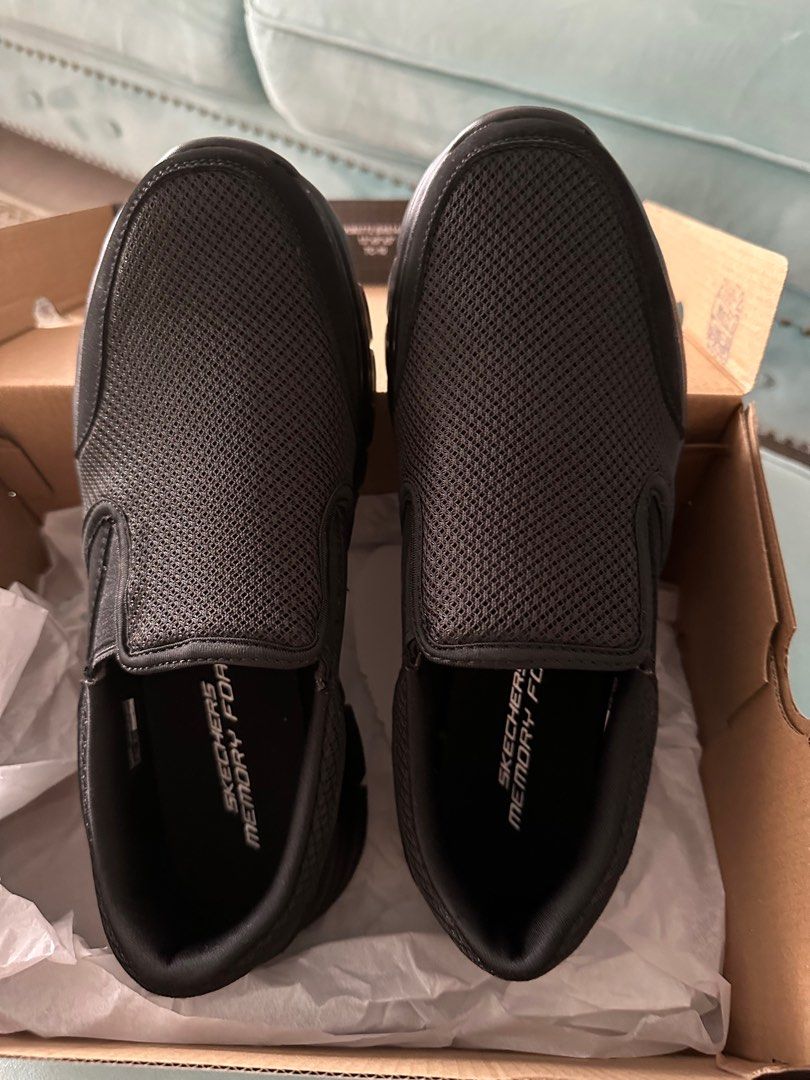Skechers Slip On Black Shoe - Washerable, Men's Fashion, Footwear ...